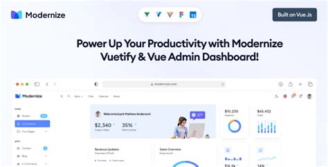 Modernize Vuejs Admin Dashboard Template Codemarket