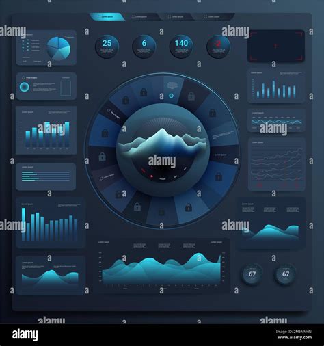 Infographic Dashboard Template Mock Up Design With Bit Circular Round