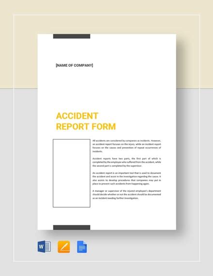 21 Accident Report Templates Docs Pages PDF Word Free Premium