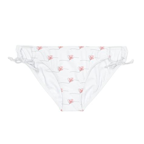 Love Heart Loop Tie Side Bikini Bottom Aop Etsy