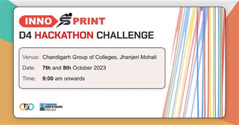 Veer Pratap Singh On Linkedin 🔊exciting News 🔊 Join Us For The Innosprint D4 Hackathon Challenge