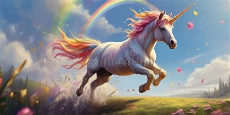 Unicorn Rainbow Mane Wings Stock Illustrations 435 Unicorn Rainbow