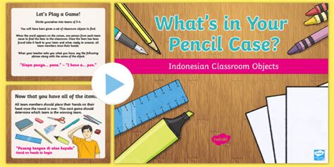 Classroom Objects Whole Class Game Indonesian
