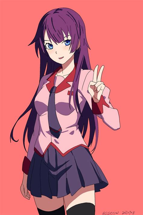 Senjougahara Hitagi Monogatari And 1 More Drawn By Szieziw Danbooru