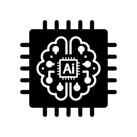 Premium Vector Artificial Brain Chip Intelligence Icon Black Vector