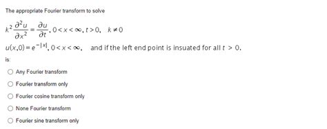 solved the appropriate fourier transform to solve