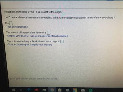 (Solved) - Transcribed image text : What point on the line y = 5x + 6 is... (1 Answer) | Transtutors