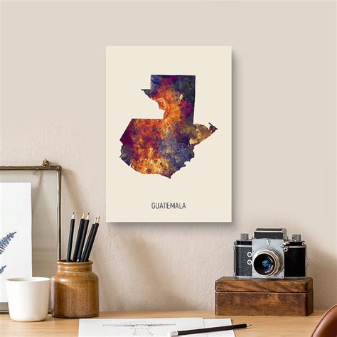 Guatemala Watercolor Map Canvas Print Canvasworld