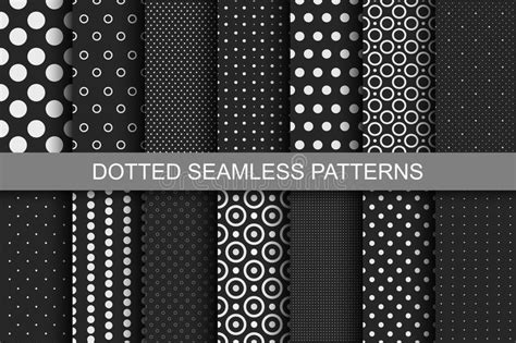 Seamless Patterns With Circles And Dots Stock Vector Illustration Of