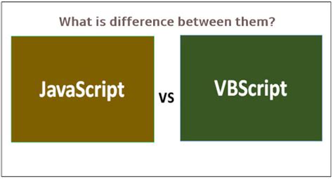 Vbscript Vs Javascript What Is The Difference Between Them