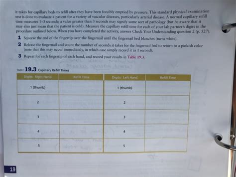 Solved It Takes For Capillary Beds To Refill After They Have