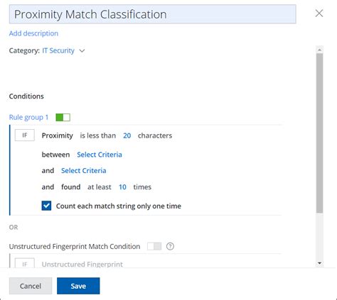 create a classification using proximity skyhigh security