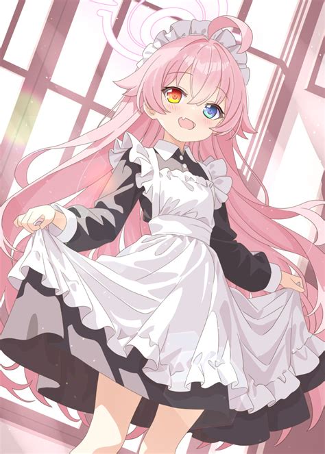 Safebooru 1girl Ahoge Apron Aruka Alka P1 Blue Archive Blue Eyes