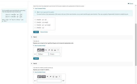Solved Select The Correct Time Dependent Wave Function For