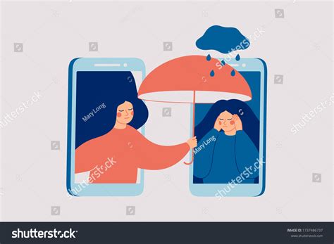 Girl Comforts Her Sad Friend Over Stock Vector Royalty Free 1737486737