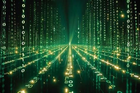 A Large Number Of Binary Code That Says Binary On The Bottom Premium