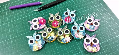 Hollyholly 讓每隻貓頭鷹都捧著花花了 ️ 衍紙 紙藝 捲紙 Quilling