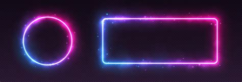 Gradient Neon Circle Frames With Smoke Led Vector Image