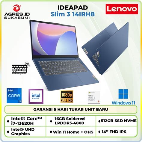 Jual Lenovo Ideapad Slim Intel I H Gb Gb Ssd Win Ohs Inci Fhd Ips