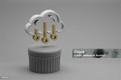 아름다운 추상적 인 삽화 클라우드 데이터 스토리지 기호 아이콘 열 스탠드와 멋진 배경 3d 렌더링 그림 디자인의 배경 패턴 웹 호스팅 0명에 대한 스톡 사진 및 기타 이미지