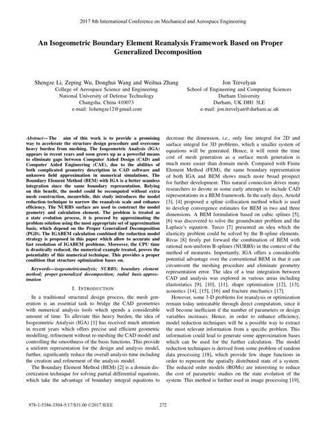 Pdf An Isogeometric Boundary Element Reanalysis Framework Based On Proper Generalized