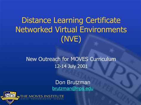 Ppt Distance Learning Certificate Networked Virtual Environments Nve Powerpoint Presentation