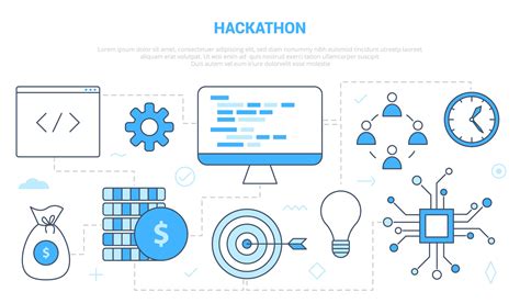 Hackathon Development Concept With Icon Set Template Banner 3316628 Vector Art At Vecteezy