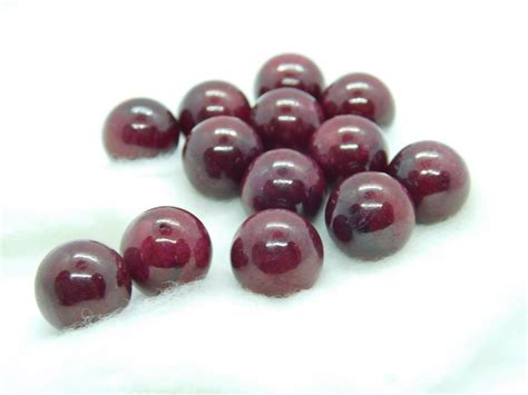 Ruby Corundum Sphere Balls Dyed Ruby Loose Gemstone Balls Sphere Hand Carved Ruby Balls Size 5mm