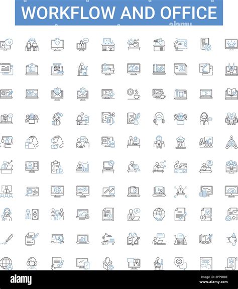Workflow And Office Outline Icons Collection Workflow Office