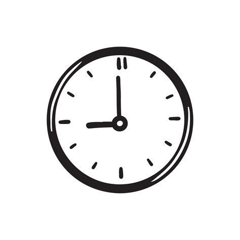 Hand Drawn Clock Of Balck Color 15635809 Vector Art At Vecteezy