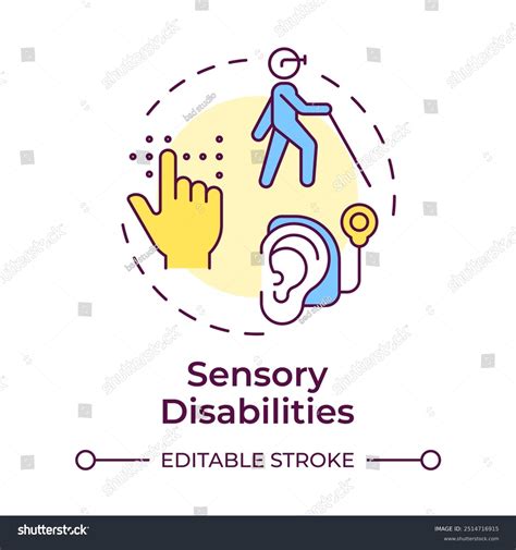 Sensory Disabilities Multi Color Concept Icon Stock Vector Royalty Free 2514716915 Shutterstock