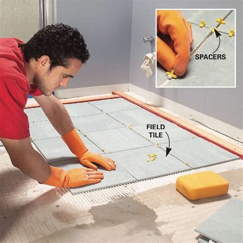 How To Lay Tile Install A Ceramic Tile Floor In The Bathroom Diy
