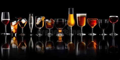 648 Alcoholic Drinks Variety High Detailed Drink Concept Stock Photo