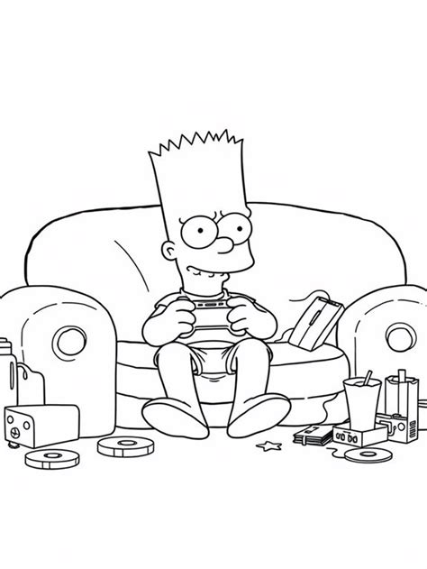 Bart Simpson Coloring Pages Free Simpsons Coloring Page To Print The