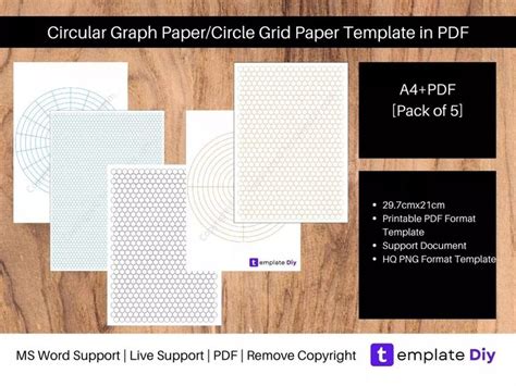 circular graph paper circle grid paper template in pdf