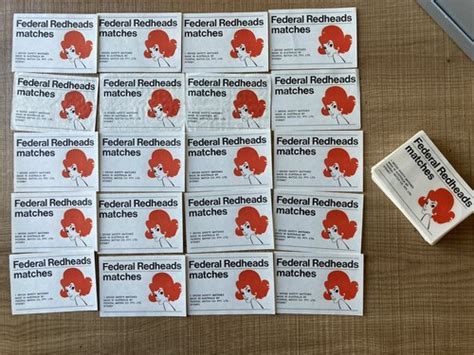 Federal Redhead Safety Matches Large Matchbox Covers 20th Century