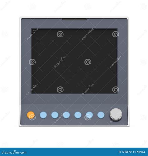Medical Monitor Showing Vital Signs With Buttons And Ultrasound Transducer Cartoon Vector