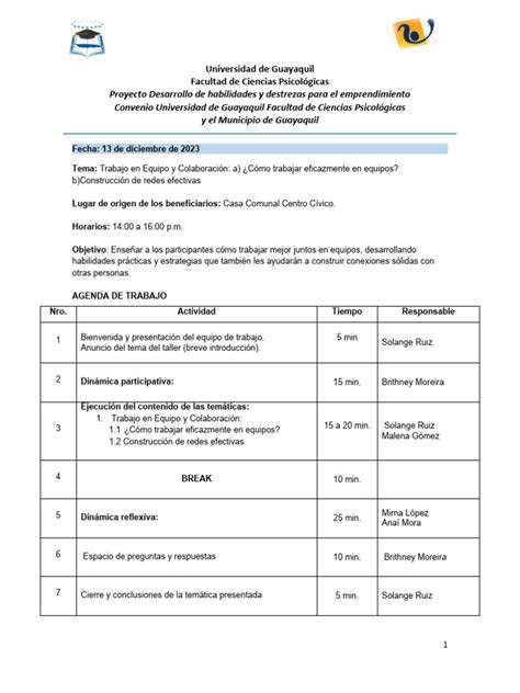 Grupo 3 Taller De Capacitación Trabajo En Equipo Y Colaboración Pdf