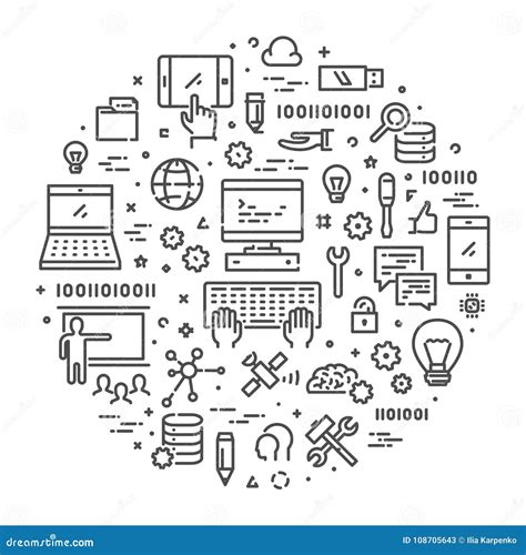 Line Web Concept For Computer Science Stock Illustration Illustration