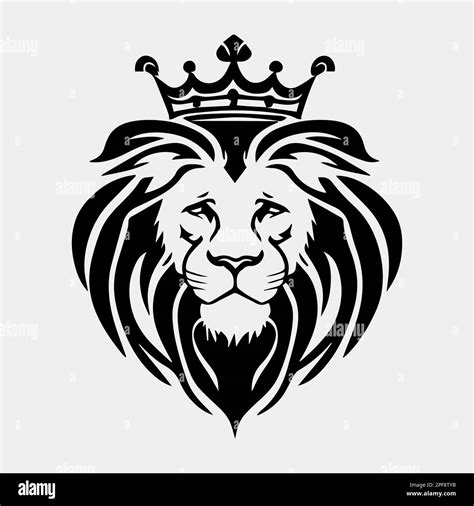 Head Of A Lion With A Crown Vector Logo Stock Vector Image And Art Alamy