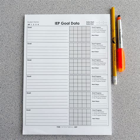 Iep Goal Data Data Notepad 50 Sheets Mrsdsshop