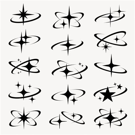 Premium Vector Abstract Star Orbit Design Set Vector Set Of Abstract Orbit Star Symbol In