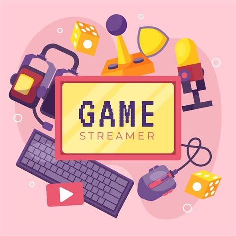 Коллекция органических плоских игровых стримеров | Бесплатно векторы