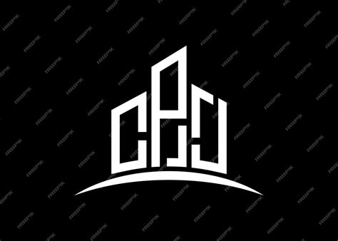 Premium Vector Letter Cpj Building Vector Monogram Logo Design Template Building Shape Cpj Logo