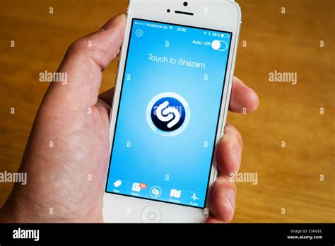 Detail Of Home Page Of Shazam Music Recognition Online Mobile App On IPhone Smart Phone Stock