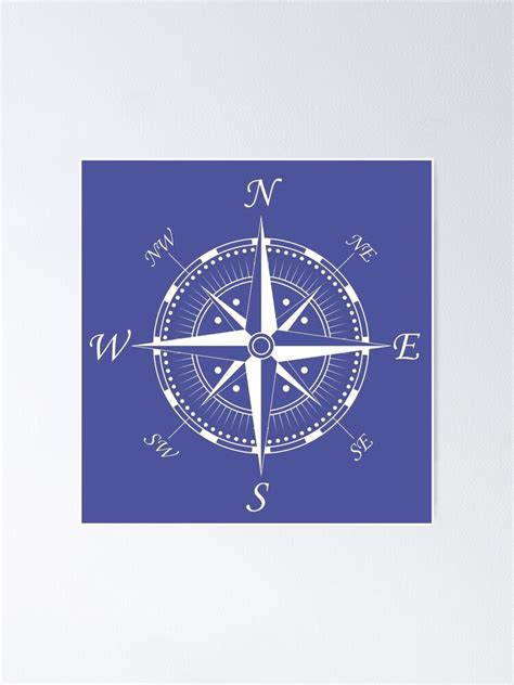 Vintage Compass Clock Face Poster By Linkbekka Redbubble