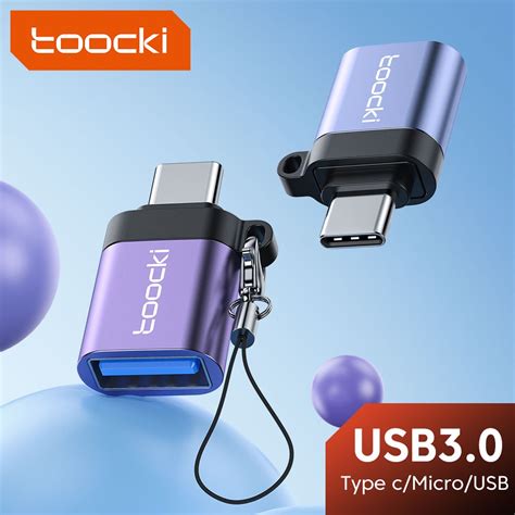 Toocki อะแดปเตอร์แปลง Otg Usb 30 เป็น Type C Micro เป็น Type C ตัวผู้
