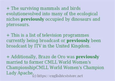 Some In Sentence Examples Of Previously Englishteststore Blog