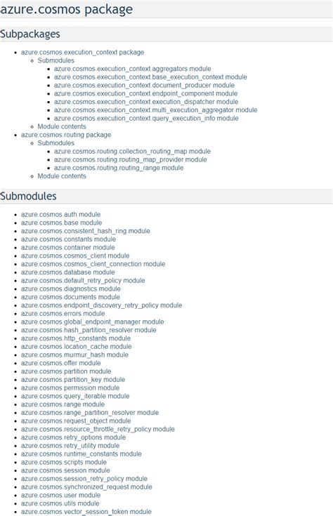 Cosmos Api Docs Restructure · Issue 6296 · Azureazure Sdk For Python