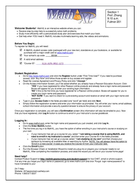 Fillable Online Mathxl For Schooldifferentiated Math Instruction Fax